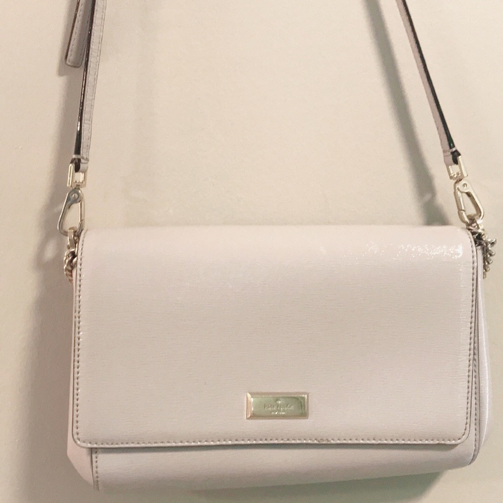 Light Grey Kate Space Crossbody Purse/ Clutch - Gem